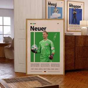 Manuel Neuer Poster, Bayern Munich Poster, Soccer Gifts, Sports Poster ...