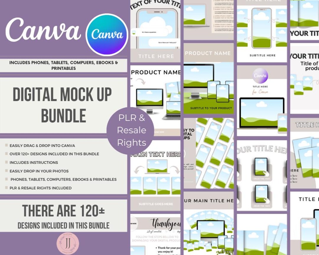 Canva Mockup Template Bundle – 120+ Designs With Private Resale Rights ...