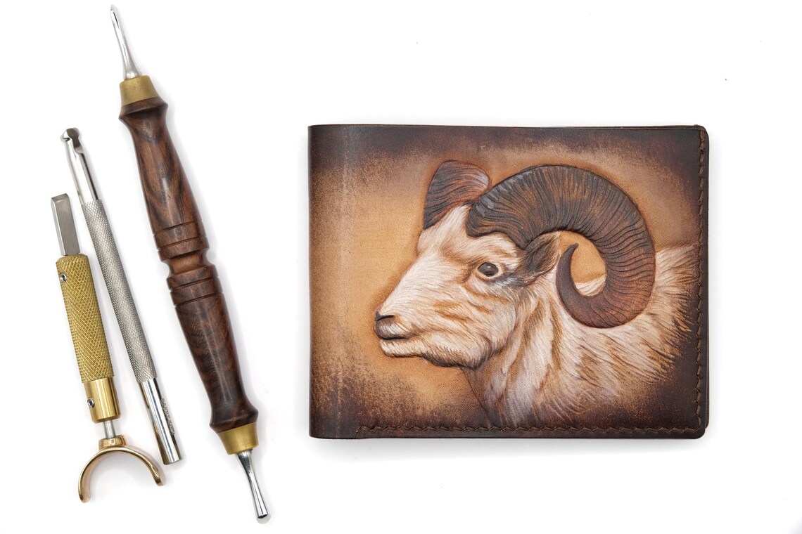 Alohaleather Goat Hand-carved Leather Wallet – Handmade Wallet ...