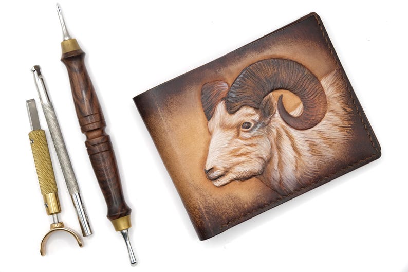Alohaleather Goat Hand-carved Leather Wallet – Handmade Wallet ...