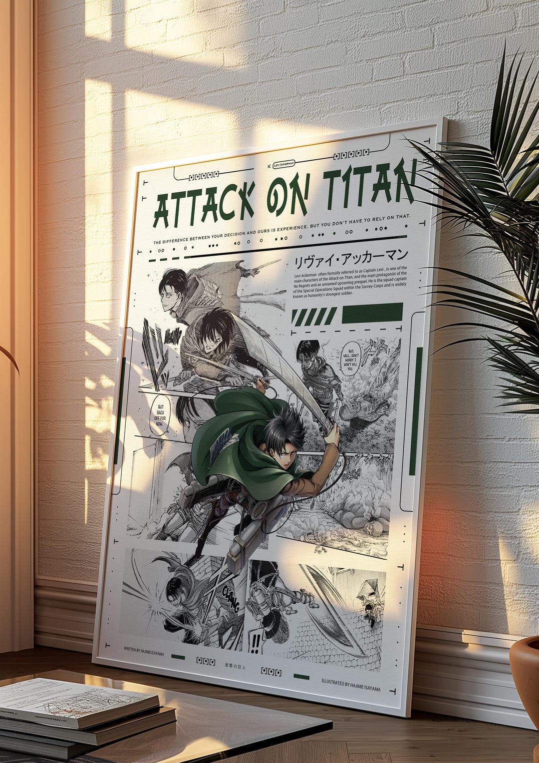Attack on Titan Manga Poster - Levi Ackerman Poster - Aot Manga Panel ...