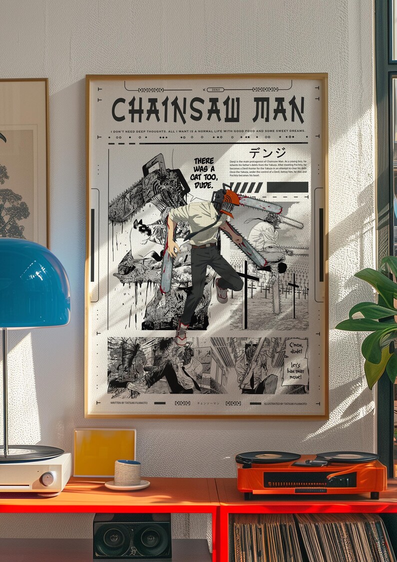 Chainsaw Man Anime Poster - Denji Poster - Curated Manga Panels ...