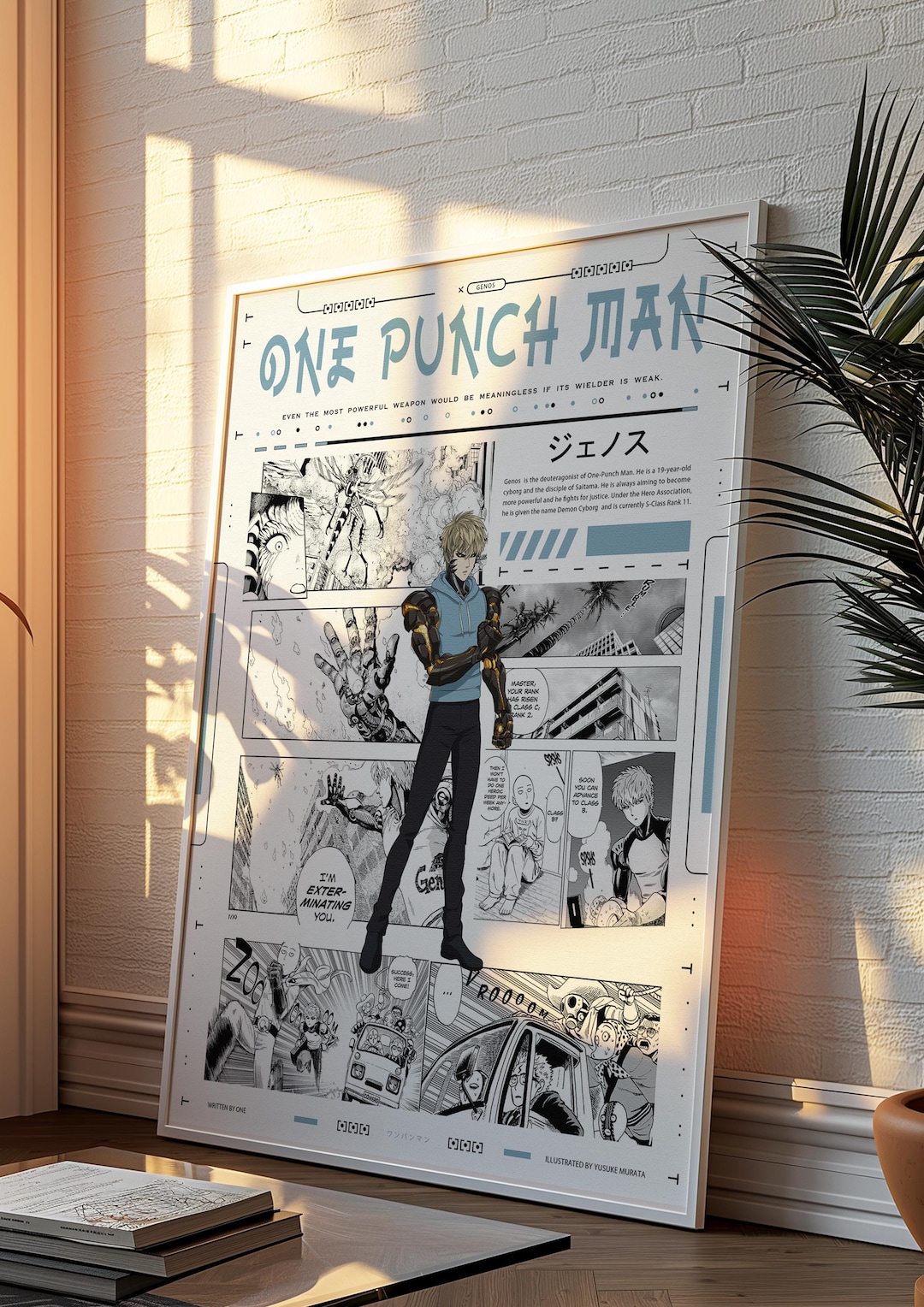One Punch Man Poster Genos Wall Art One Punch Man Anime Wall Art OPM ...