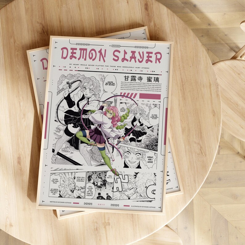 Demon Slayer Anime Poster Mitsuri Kanroji Poster Demon Slayer Wall Art ...