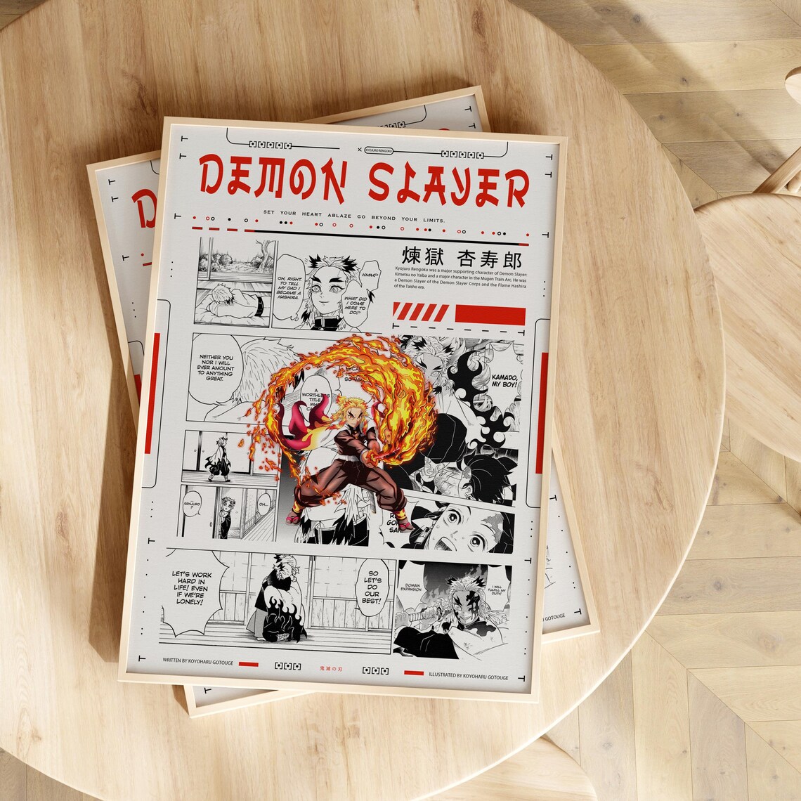 Demon Slayer Manga Poster - Kyojuro Rengoku Art - Demon Slayer Kimetsu ...