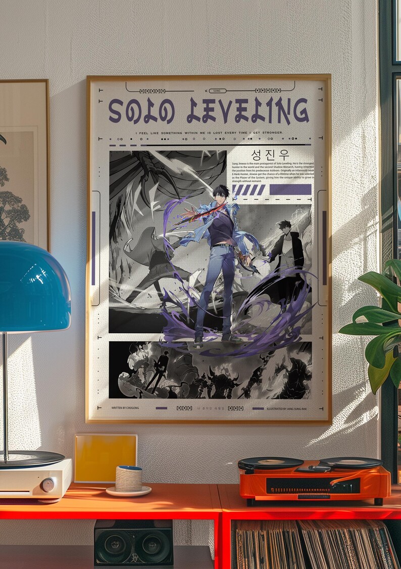 Solo Leveling Anime Poster - Sung Jinwoo Poster - Solo Leveling Jinwoo ...