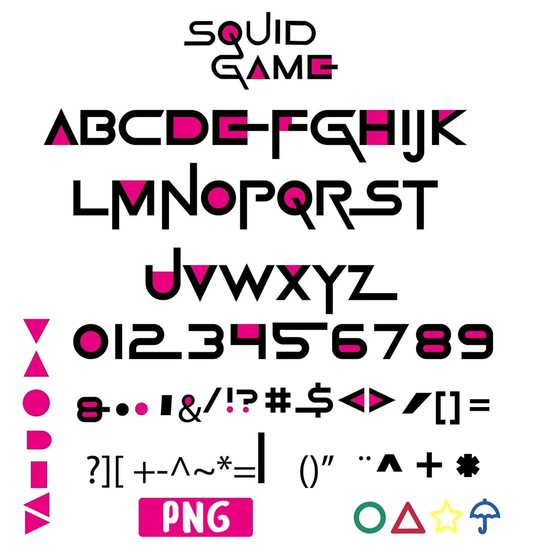 Squid Game Font, Squid Game Logo, Squid Game Vector,squid Game, Squid Game Letters, Squid Game ...