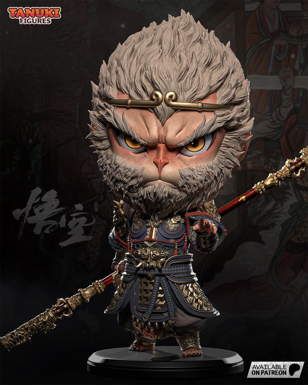 Wukong Chibi Model | Unpainted Resin Sculpture | Highly Detailed 3D ...
