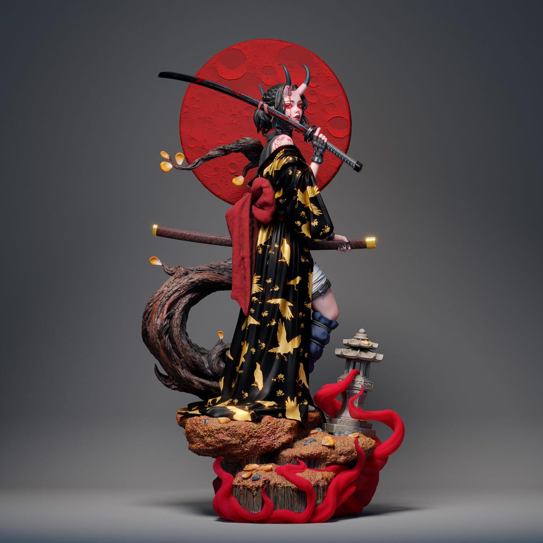 Oni Figure Fan Art Sculpture, High-detail 3D Resin Print, Unpainted - Etsy