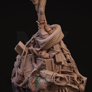 Post-apocalyptic Resin Figure 3D Printed Model High-detail Unpainted ...
