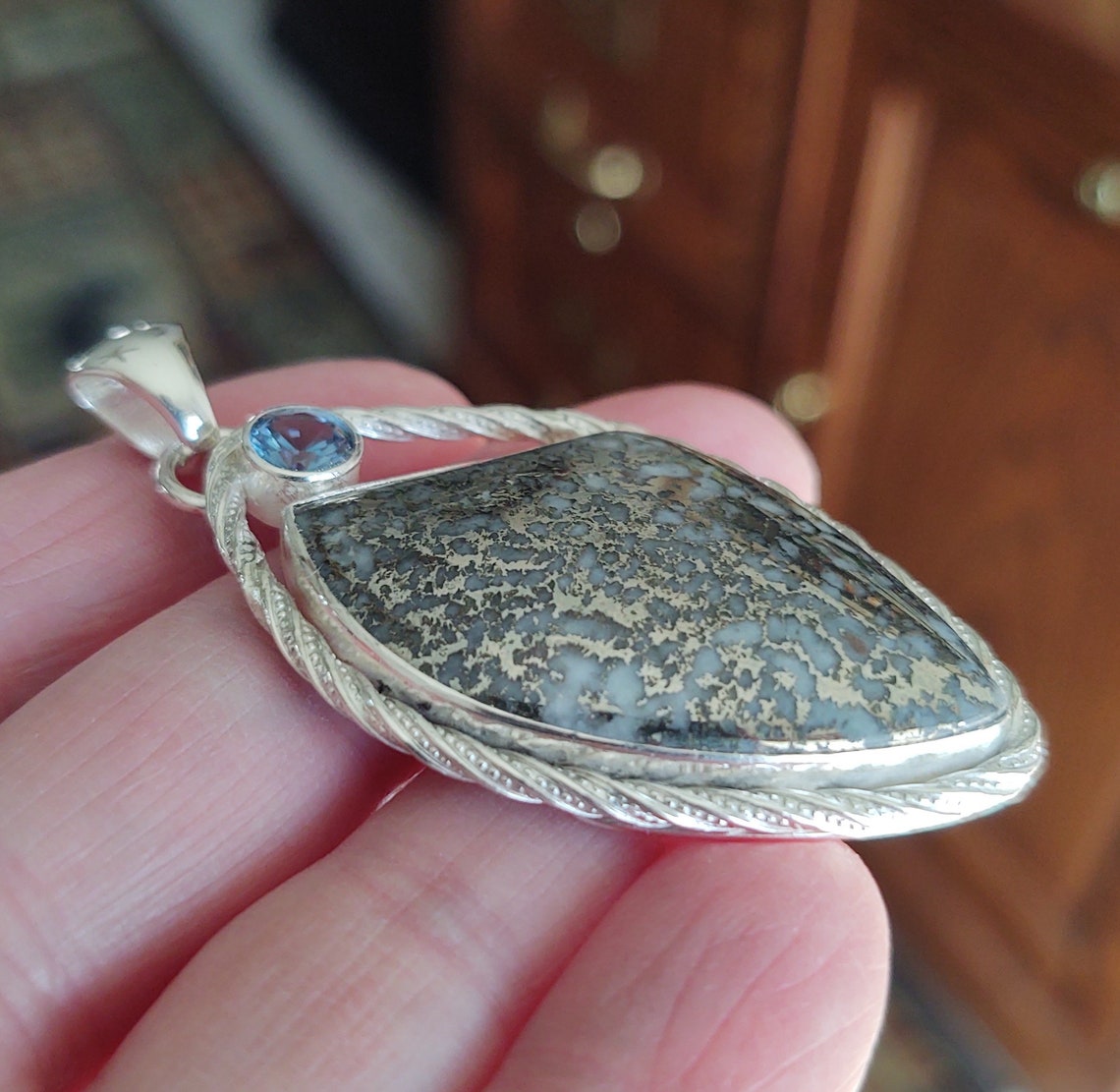 Buy Rare Michigan Snowflake Mohawkite Pendant Online in India - Etsy