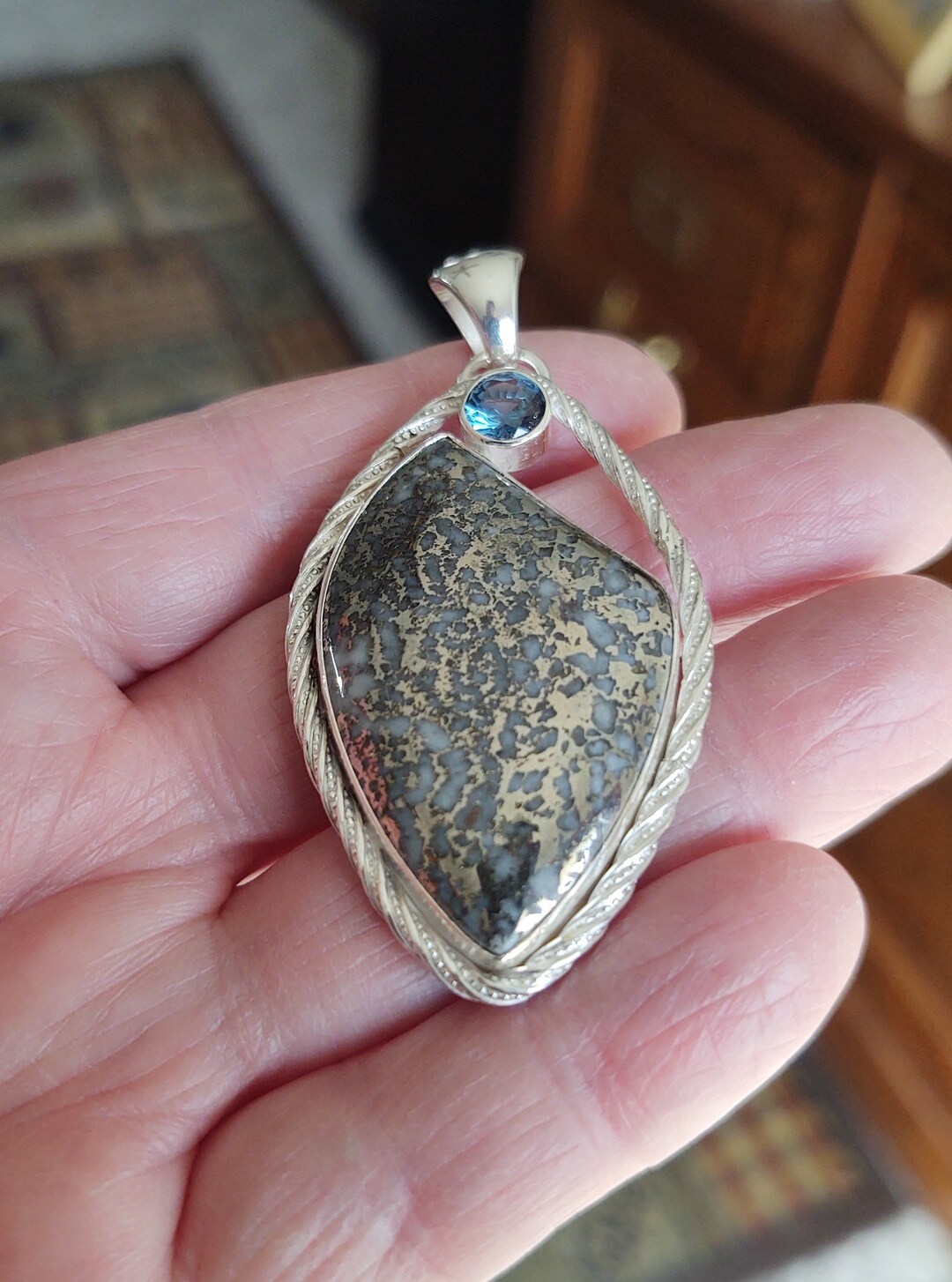 Buy Rare Michigan Snowflake Mohawkite Pendant Online in India - Etsy