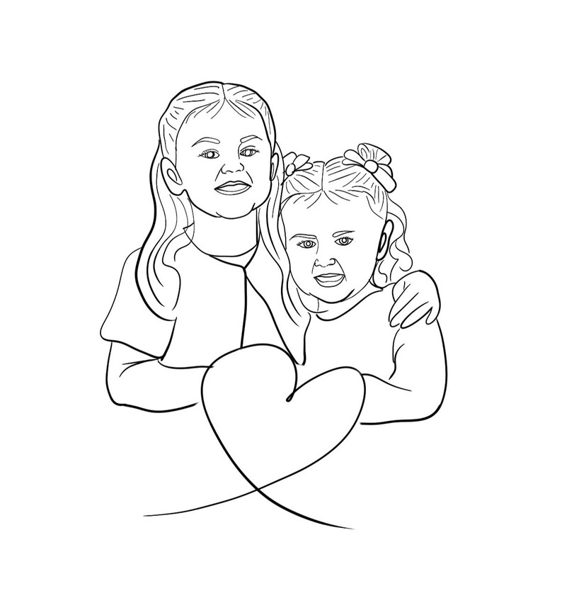 Digital Personalised Fine Line Portraits - Etsy