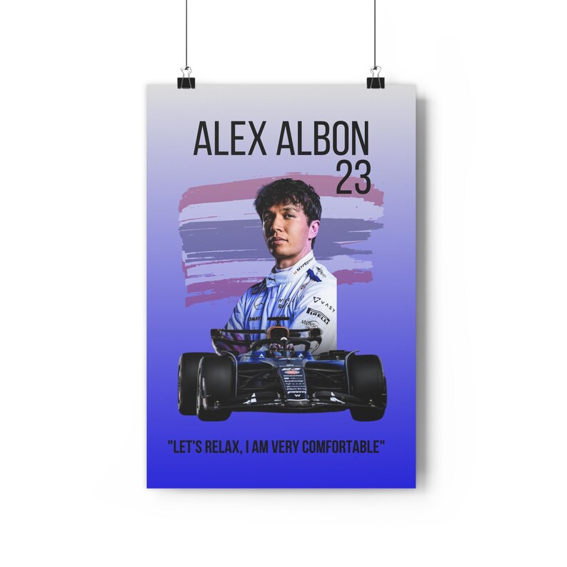 Alex Albon Williams Poster, F1 Racing Wall Art, Formula 1 Print, Gift ...