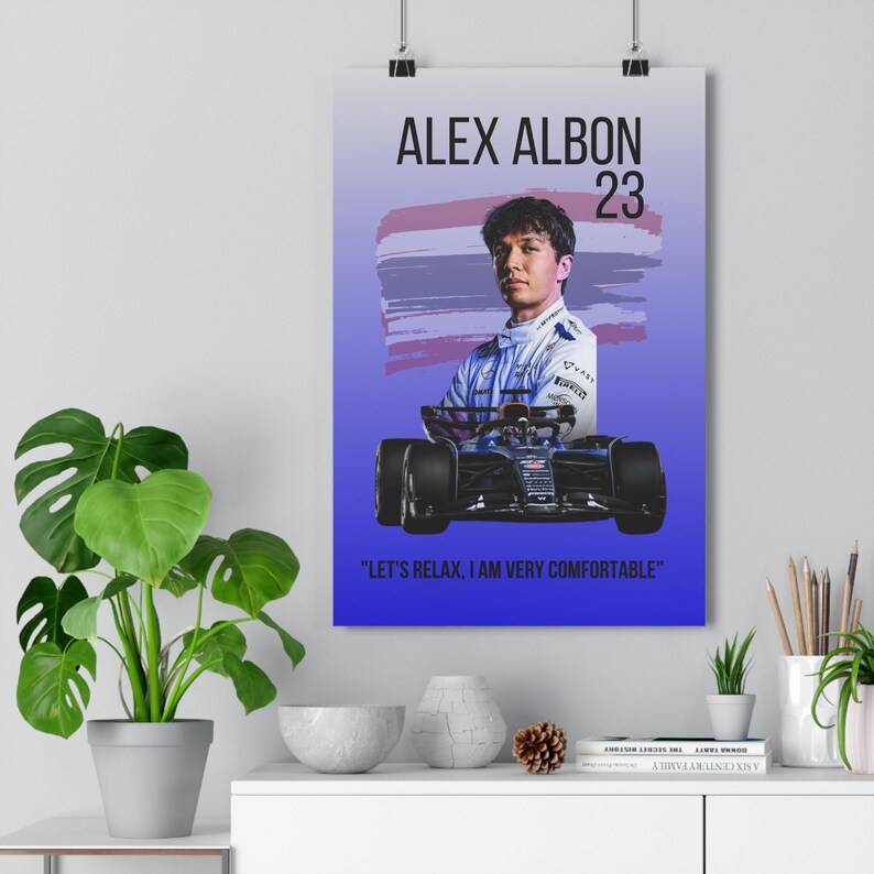Alex Albon Williams Poster, F1 Racing Wall Art, Formula 1 Print, Gift ...