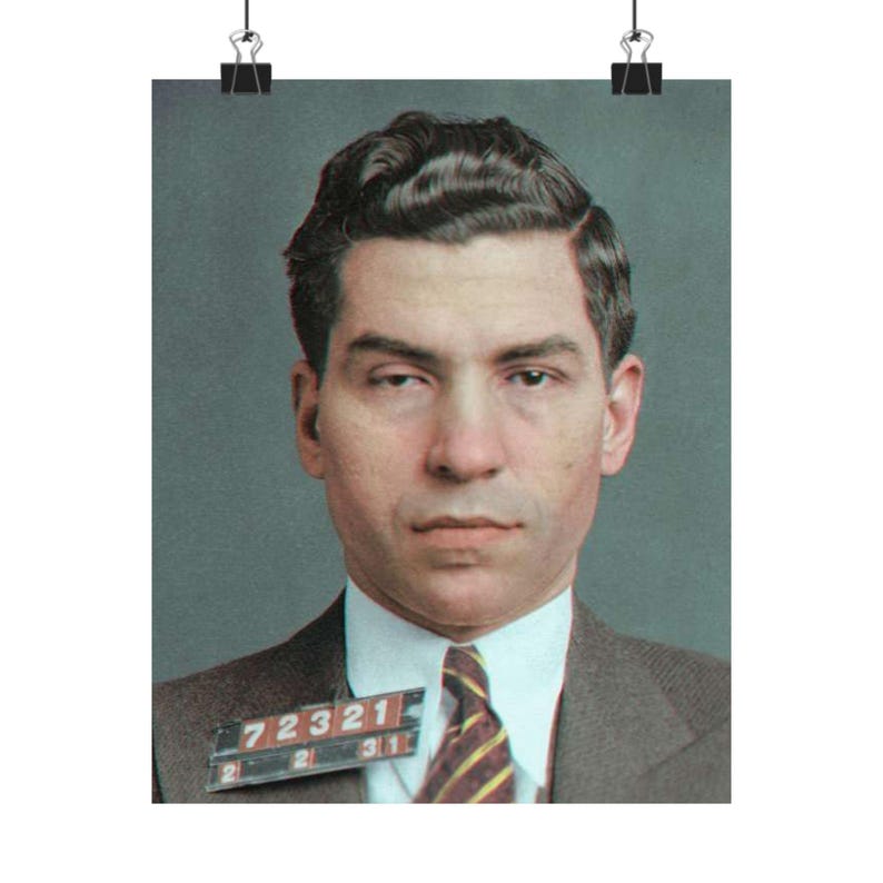 Mafia Poster. Lucky Luciano Mugshot. MOB Poster . - Etsy