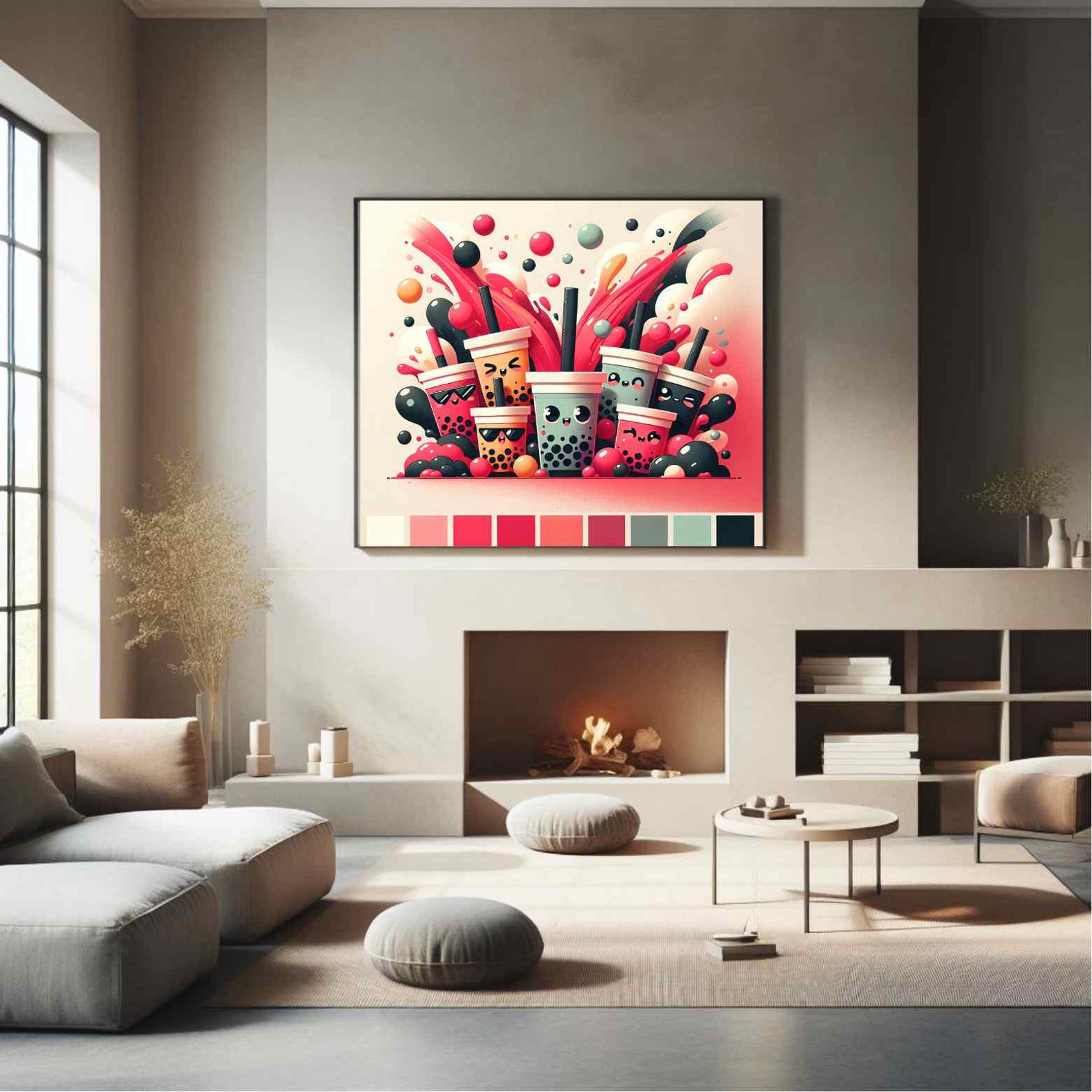 Title: Kawaii Bubble Tea Art | Cute Boba Drink Digital Print | Playful ...