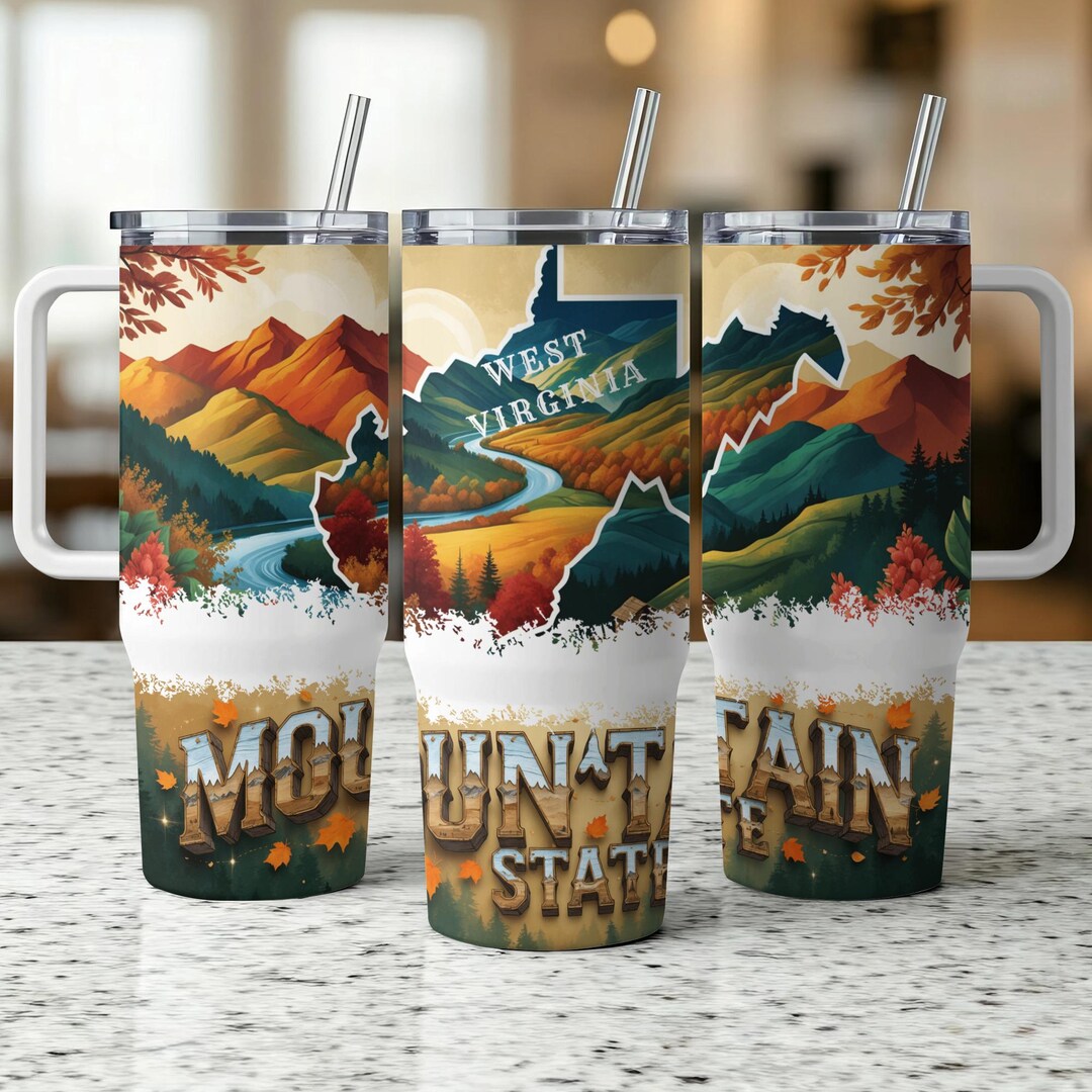 West Virginia Tumbler Wrap Design: Mountain State 40oz (digital ...