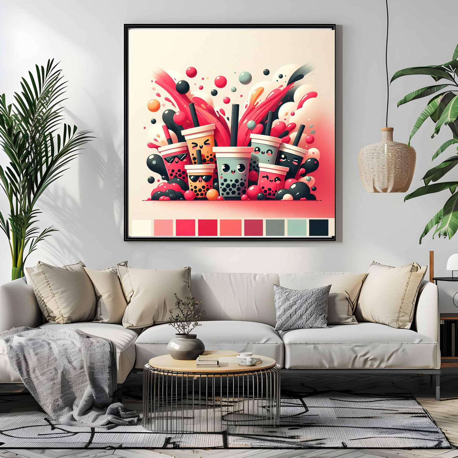 Title: Kawaii Bubble Tea Art | Cute Boba Drink Digital Print | Playful ...
