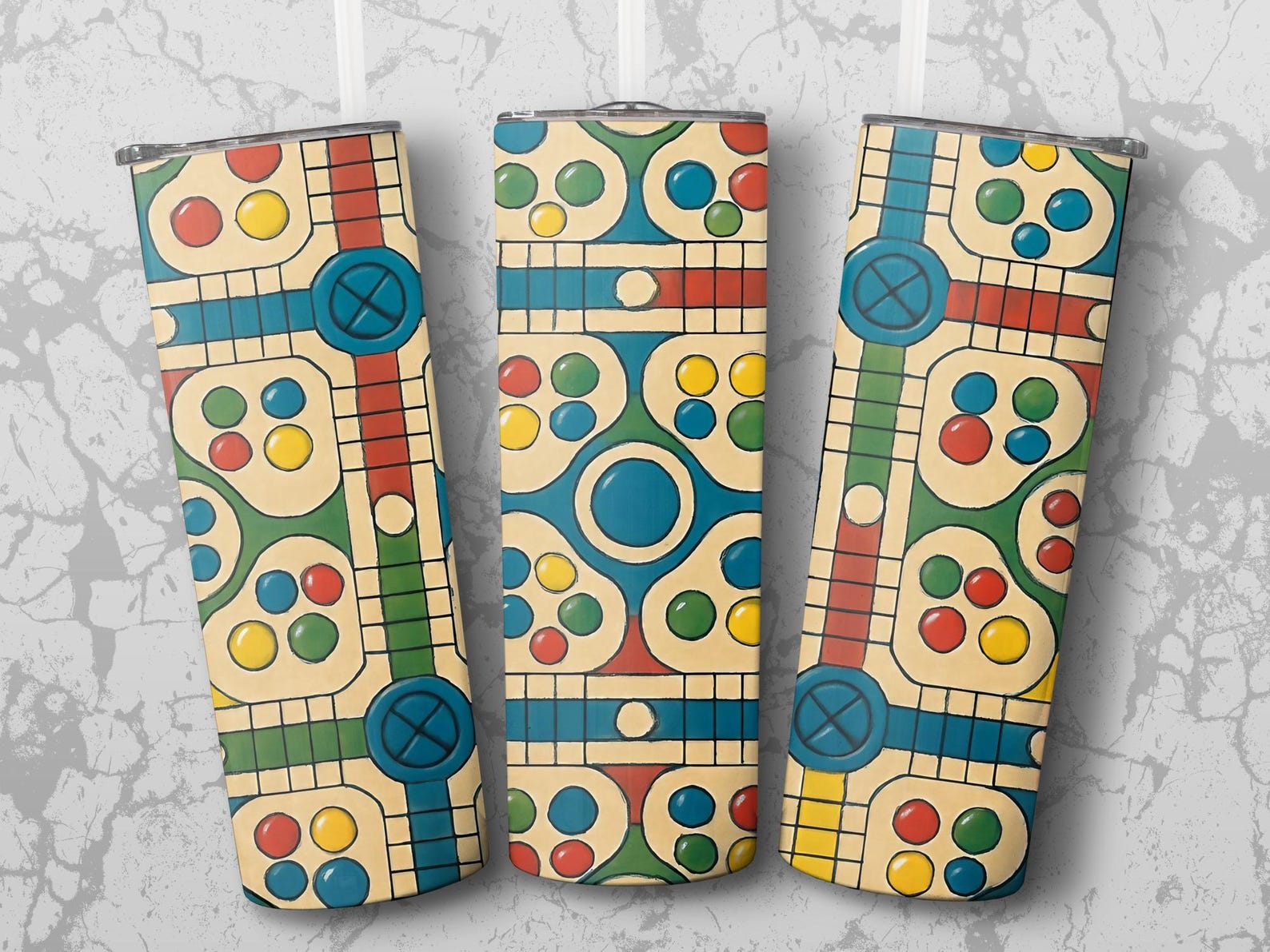 Ludo Board Skinny Tumbler Wrap, Retro Game Digital Download ...