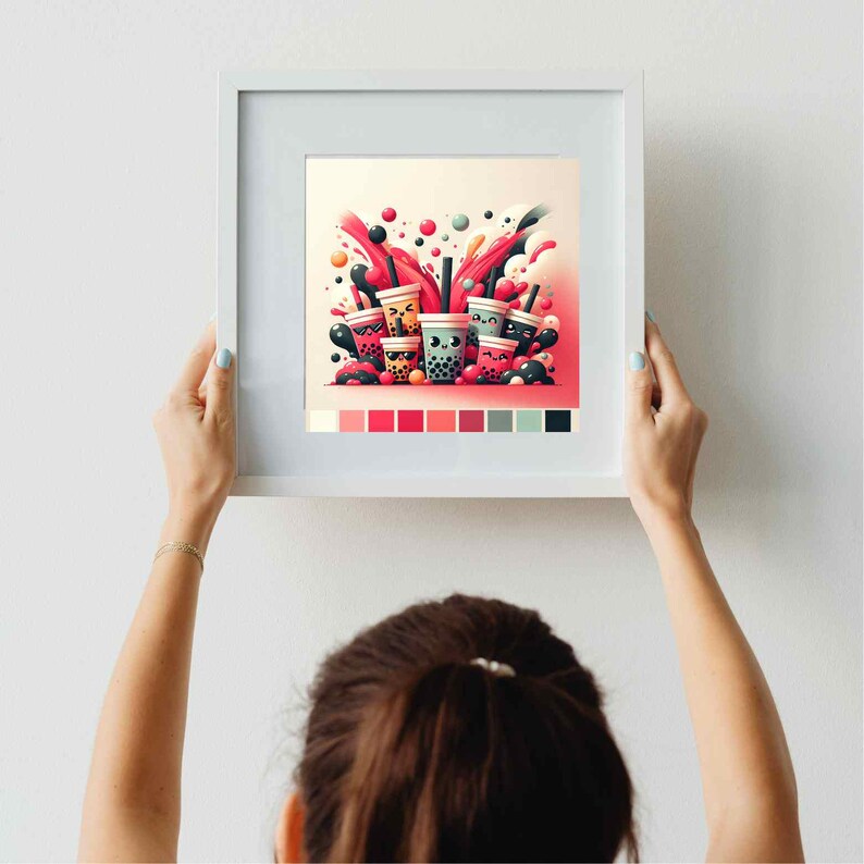 Title: Kawaii Bubble Tea Art | Cute Boba Drink Digital Print | Playful ...