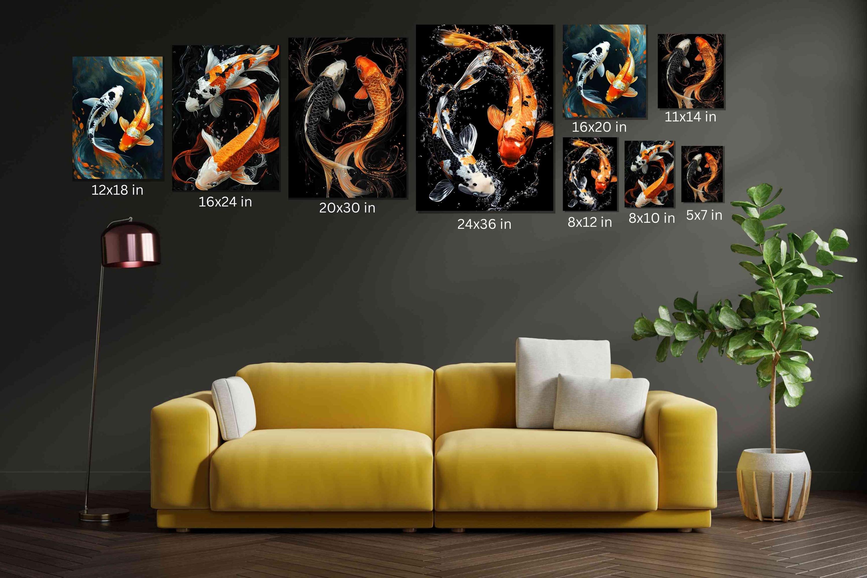 Koi Fish Wall Art Bundle | Digital Download | Elegant Japanese Koi ...