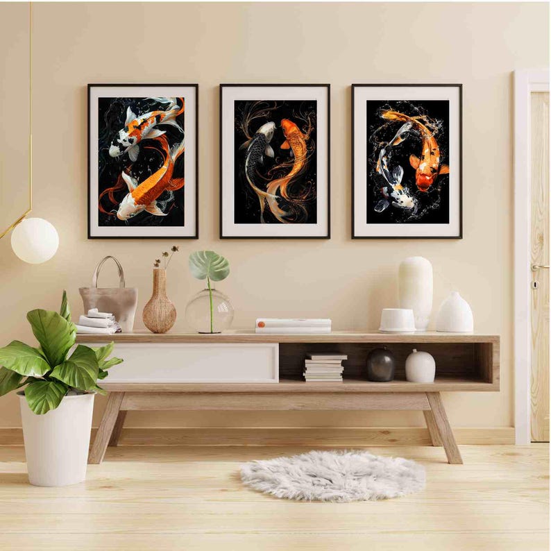 Koi Fish Wall Art Bundle | Digital Download | Elegant Japanese Koi ...