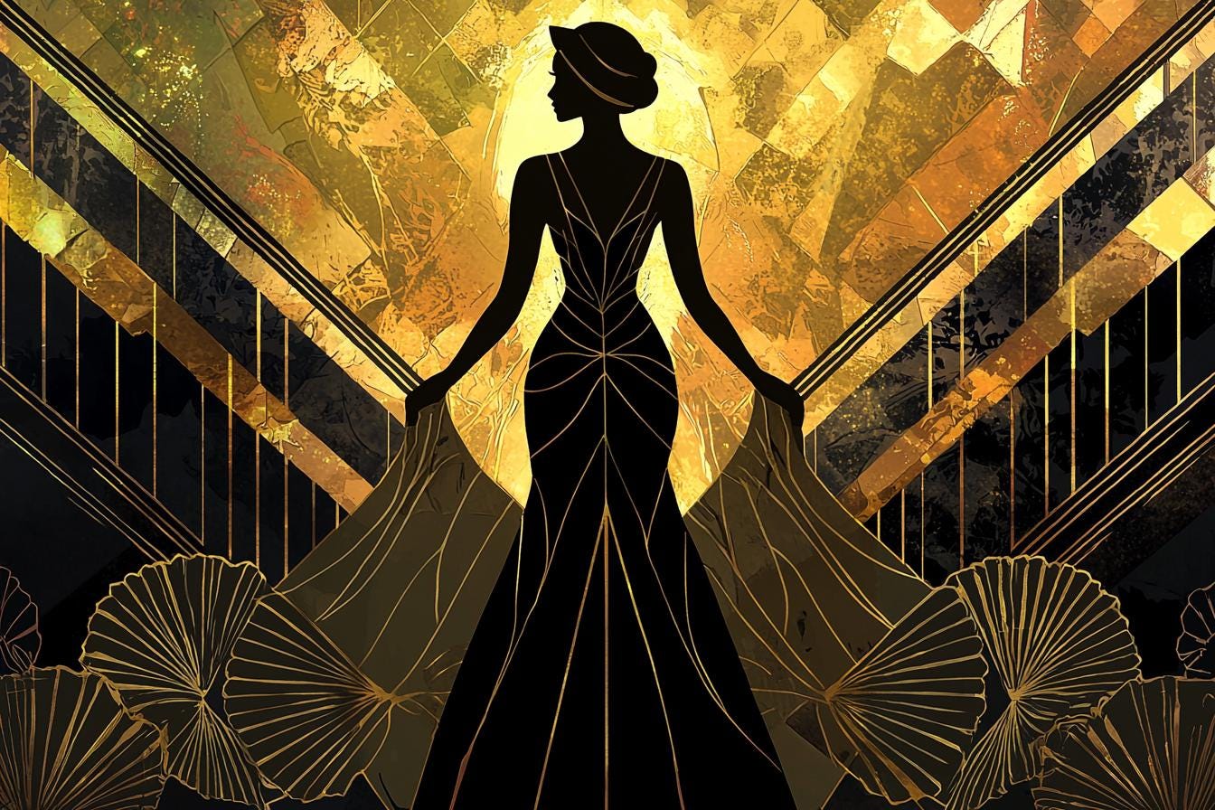 Rt Deco Elegance | 1920s Woman Digital Art | Vintage Glamour Wall Decor ...