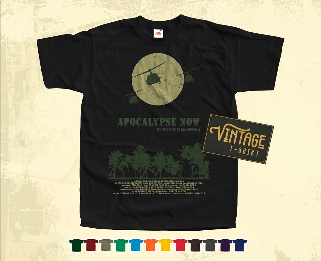 APOCALYPSE NOW V1 Black T SHIRT Vintage Tee Cotton Grunge Movie Poster ...