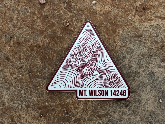 Mt. Wilson 14er Topo All Weather Sticker | Etsy
