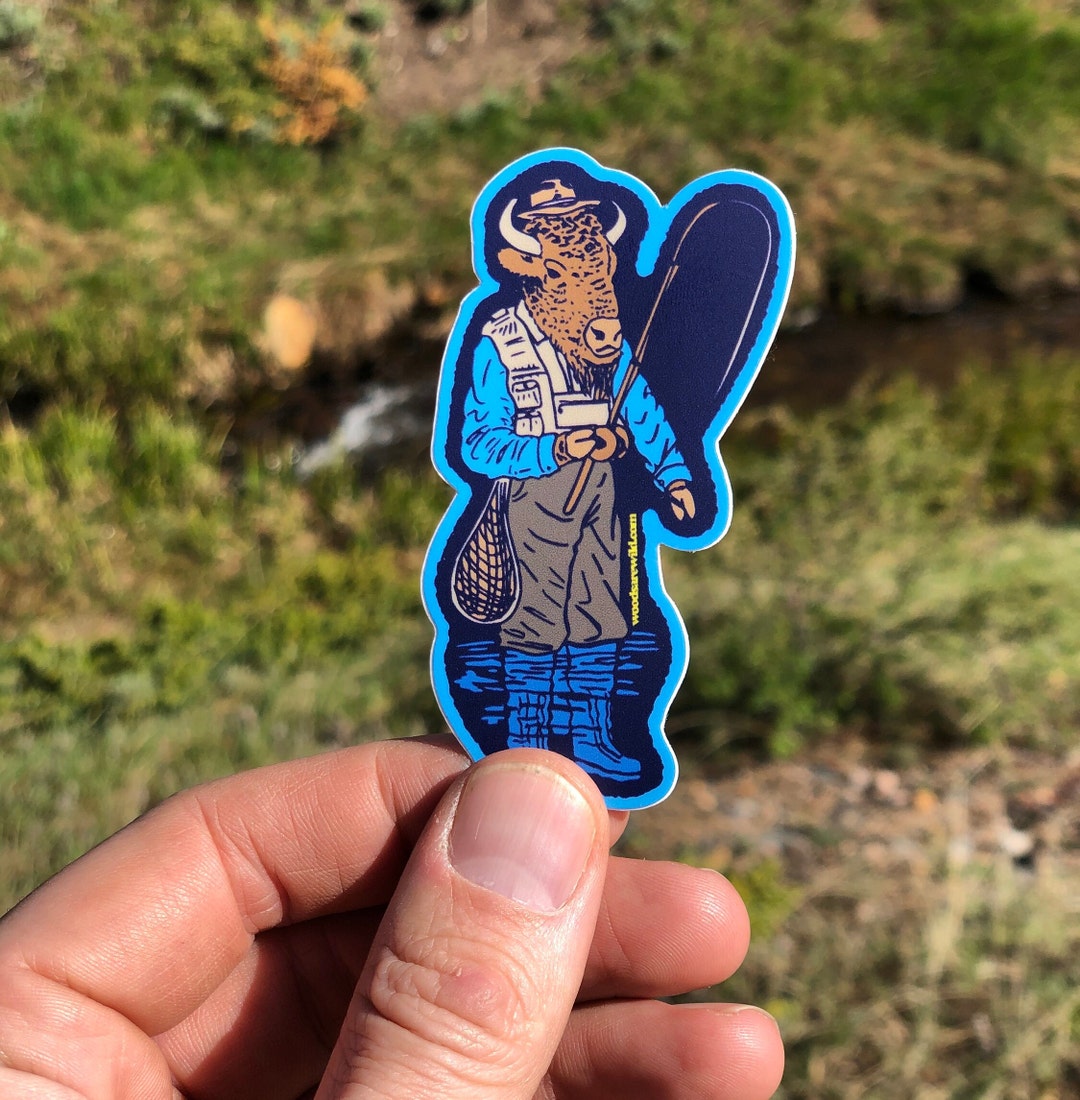 Bison Fly Fishing Sticker - Etsy