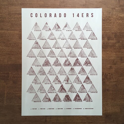 Colorado Colorado Art 14er Poster Colorado Gifts Colorado | Etsy