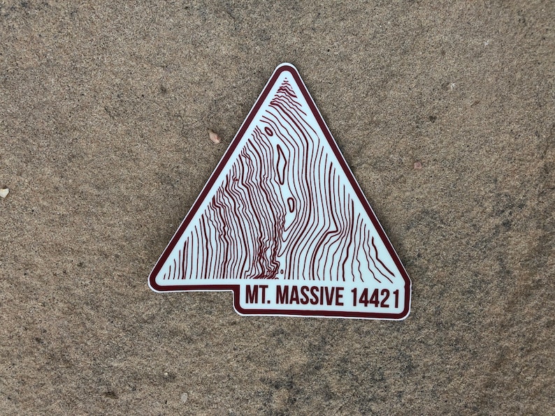 Mt. Massive 14er Topo All Weather Sticker - Etsy
