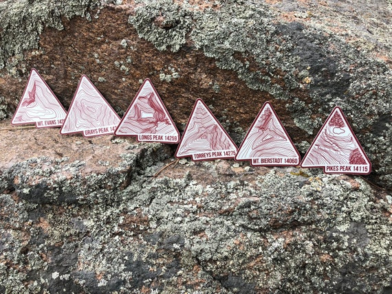 14er Front Range Topographic Stickers Value Pack | Etsy