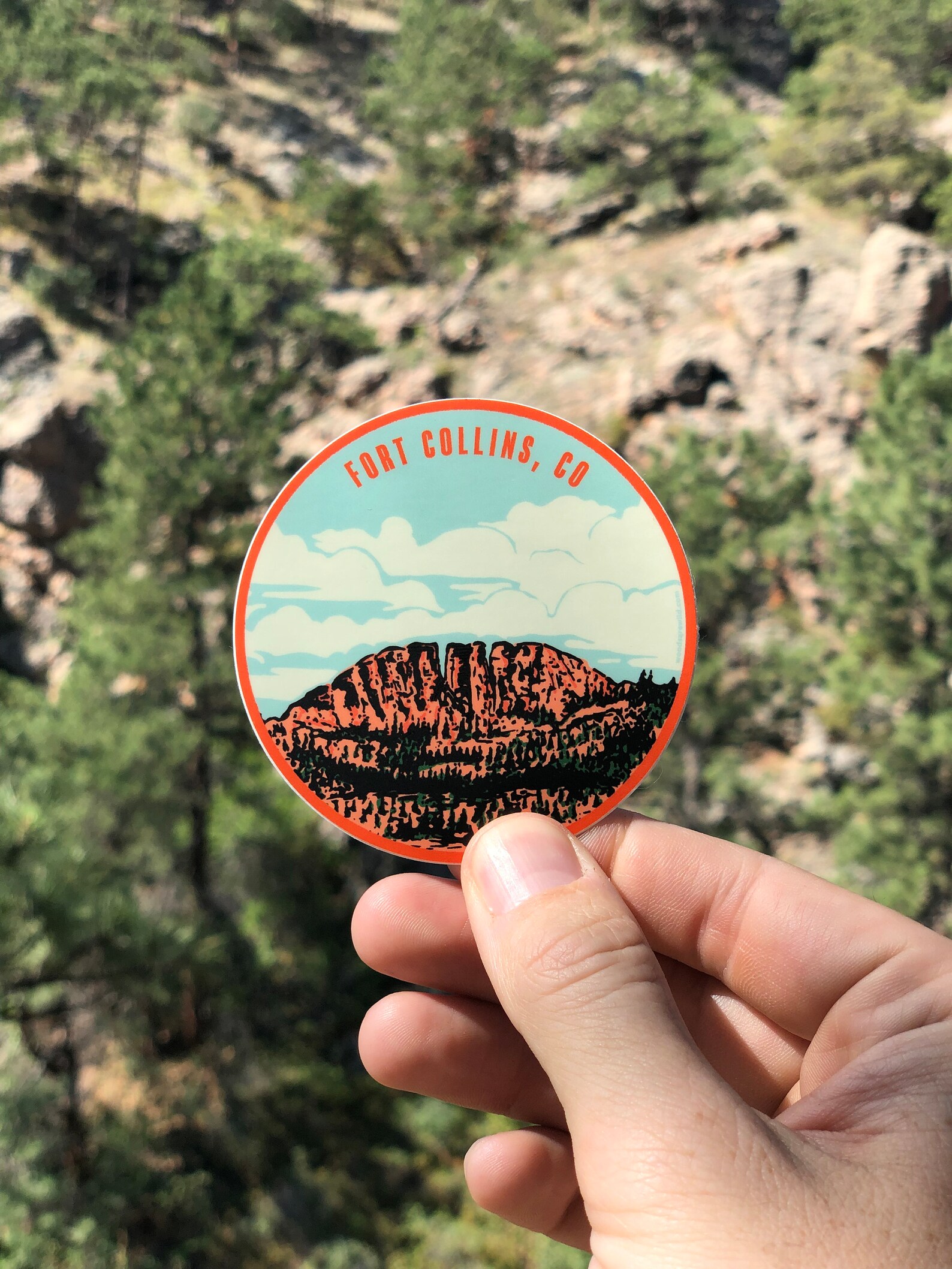 Fort Collins Horsetooth Rock Circle Sticker - Etsy