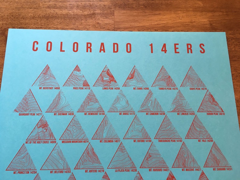 14er Topo Poster Limited Edition Color - Etsy