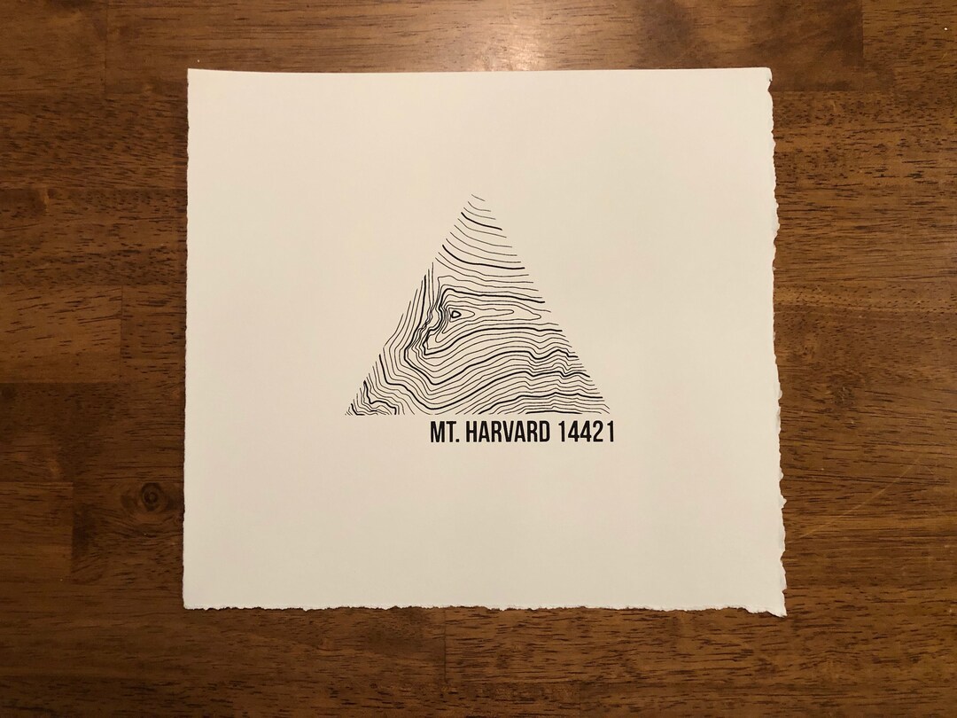 Mt. Harvard 14er Topographic Peak Screen Print - Etsy