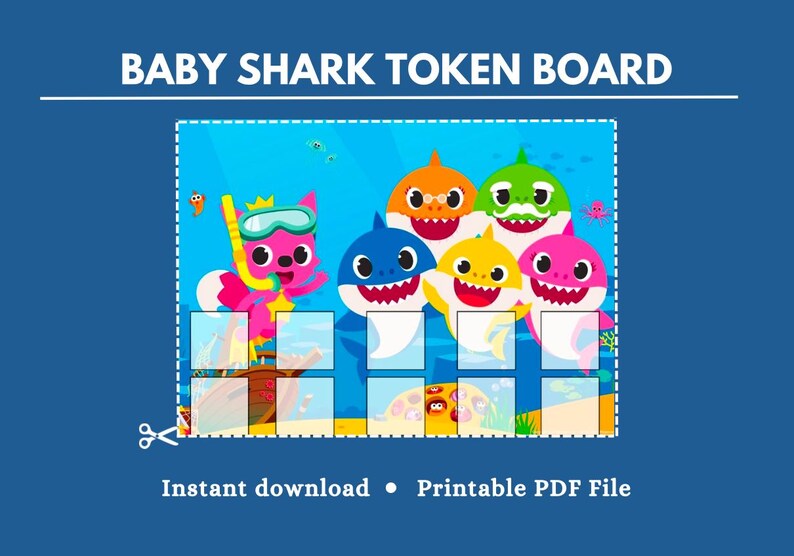 Baby Shark Token Board - Etsy