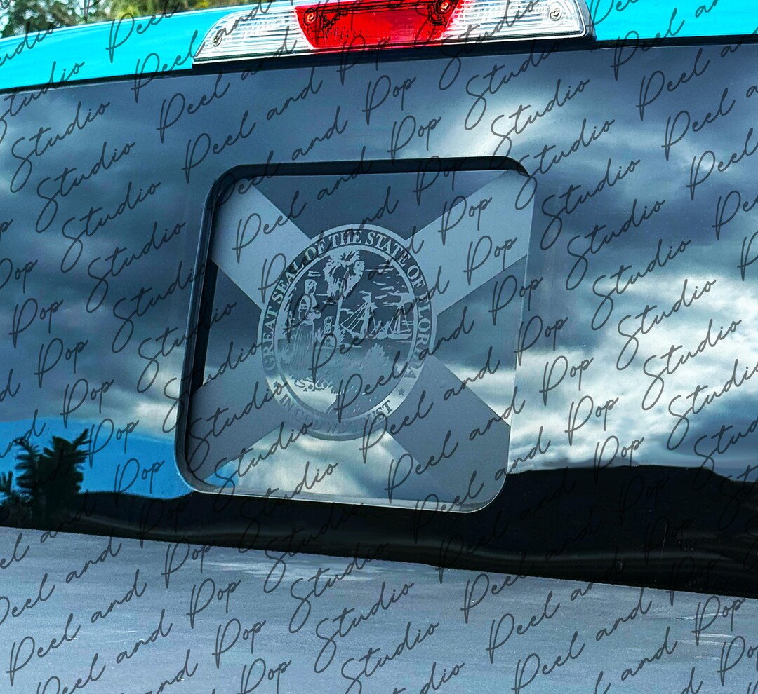 Ford F150, F250, F350 Rear Sliding Window State Flag Vinyl Sticker ...
