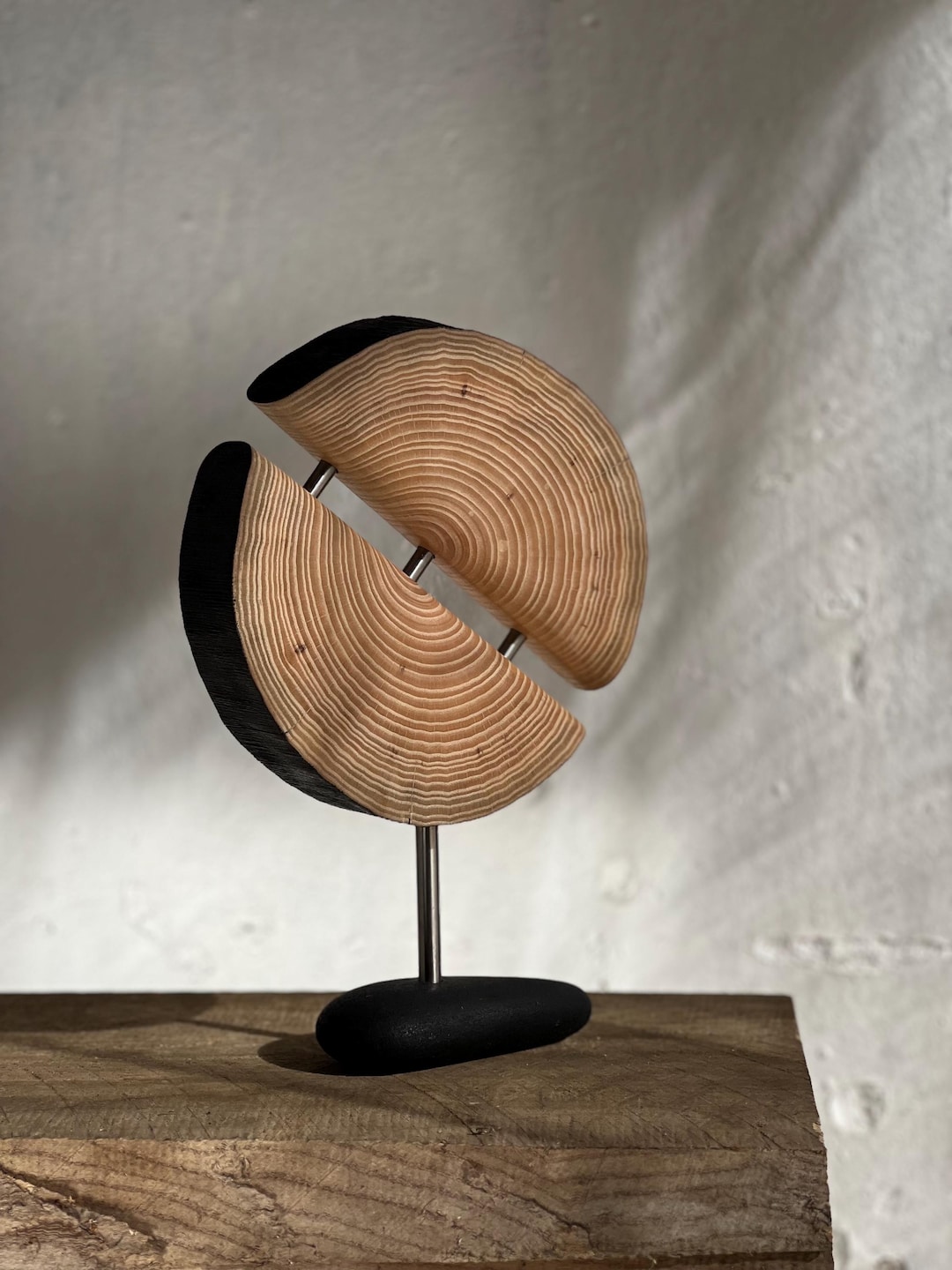Abstract Round Wooden Sculpture, Modern Organic Art - Etsy