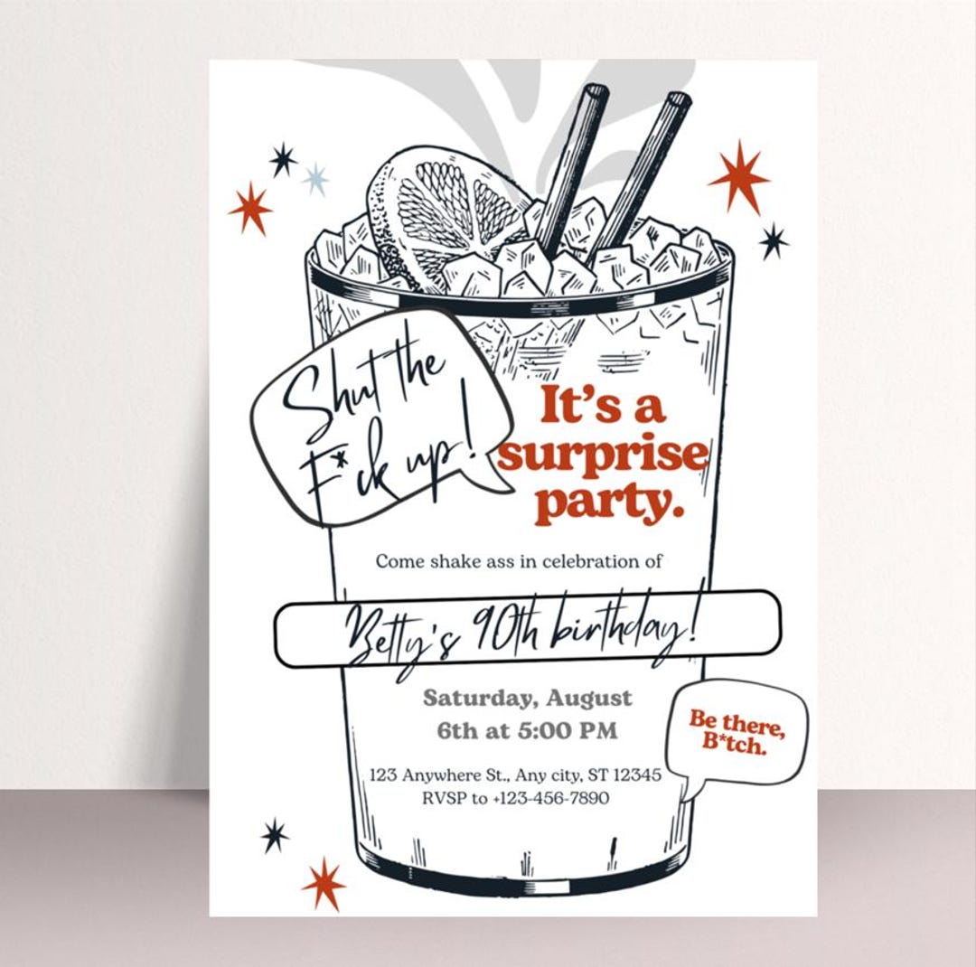 Surprise Party Invite - Funny Explicit Stfu, It's a Surprise Party - Etsy