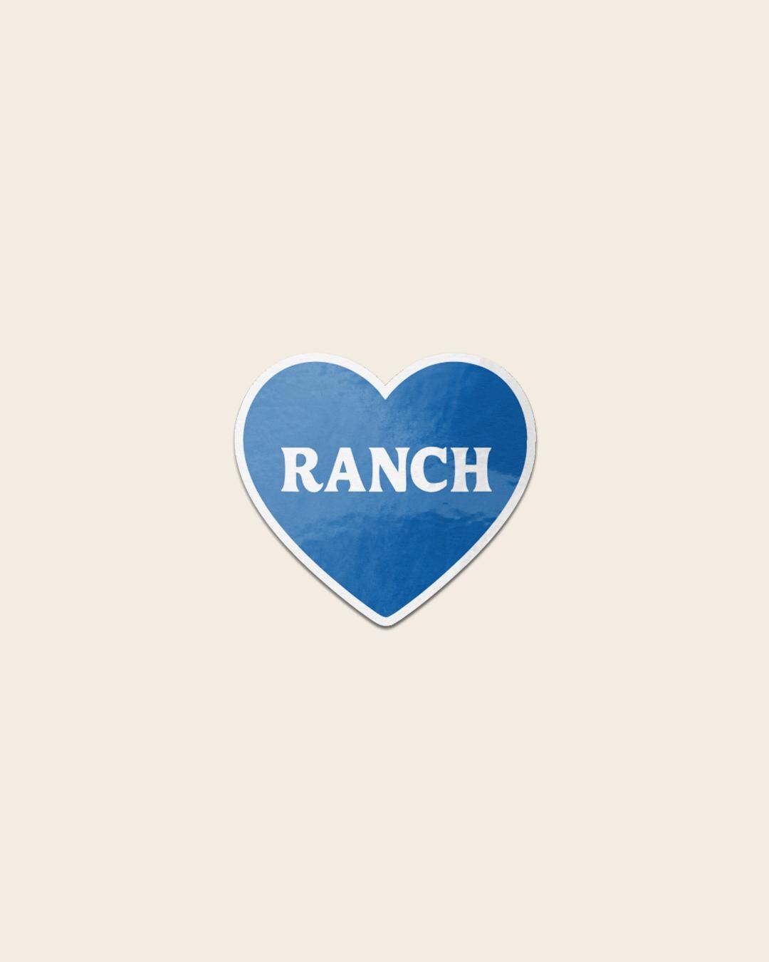 Ranch Heart Vinyl Sticker | 2.7"×2.4″ Blue Decal | Glossy Die-cut ...