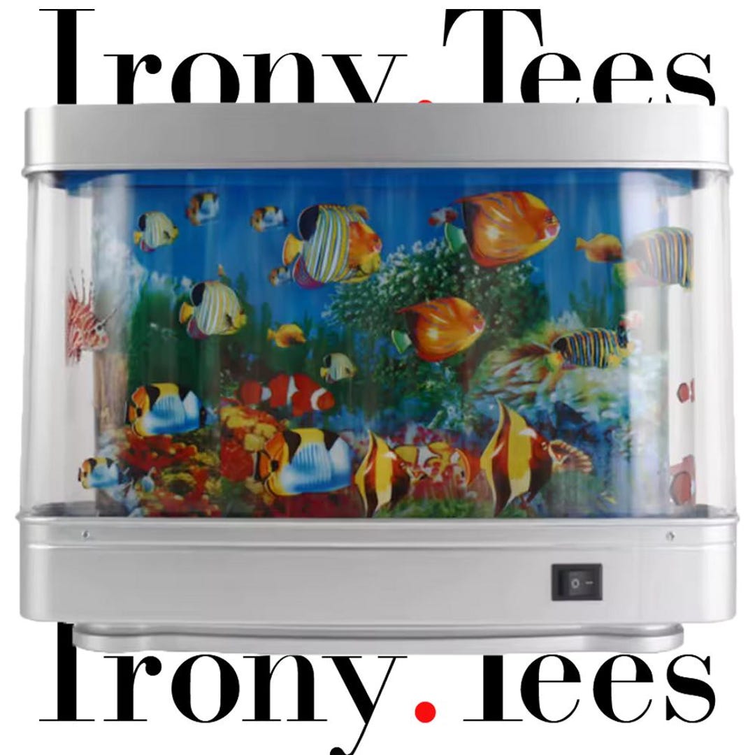 Frutiger Aero Y2K Revolving Carousel Fish Aquarium LED Desk Lamp ...