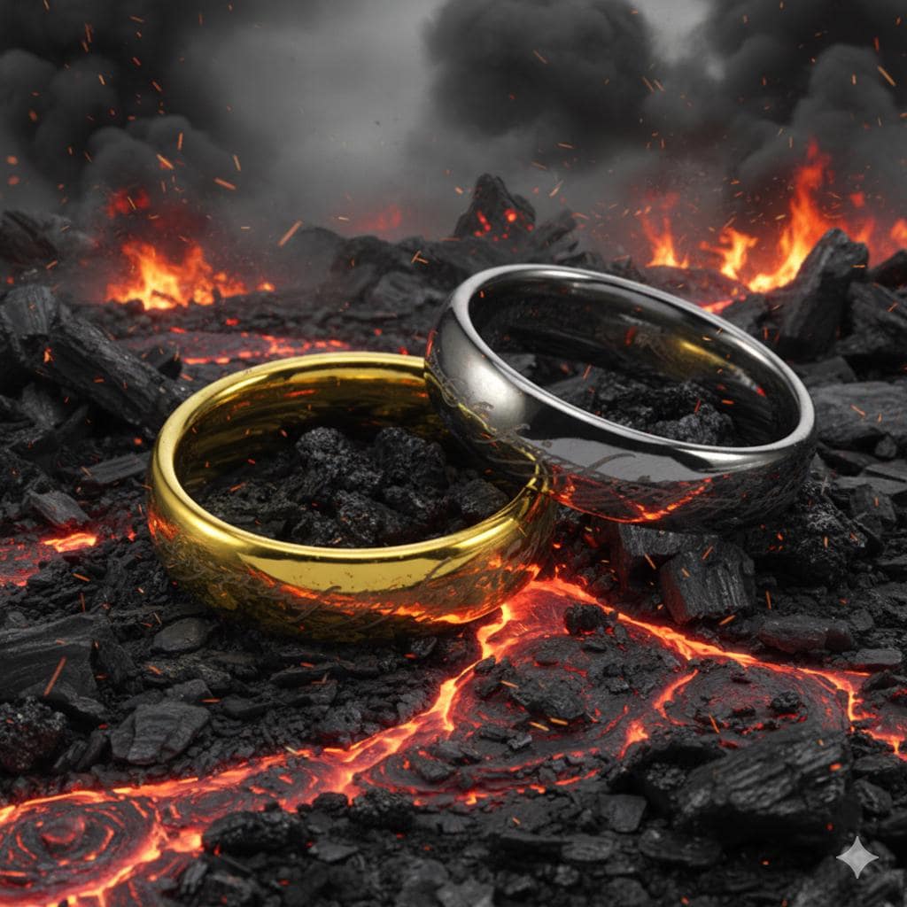 Engraved Sauron the One Ring Replica Elvish Script Ring Fantasy Jewelry ...