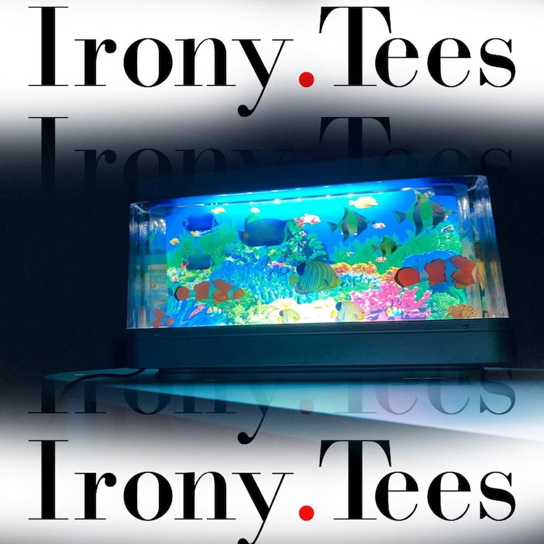 Frutiger Aero Y2K Revolving Carousel Fish Aquarium LED Desk Lamp ...