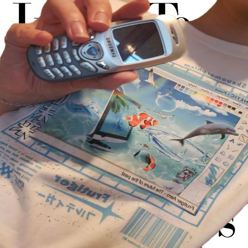 Frutiger Aero Aesthetic Y2K T-shirt | Webcore Cybercore MS Paint ...