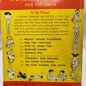 1954 the Paper Playbook - Vintage Mid-century Children's Craft Book ...