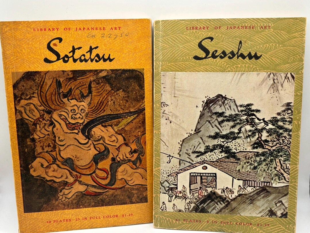 Vintage Japanese Art Books - Sotatsu & Sesshu - Library of Japanese Art ...
