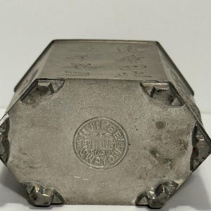 Vintage Chinese Pewter Tea Caddy – Swatow Huike Mark – Octagonal ...