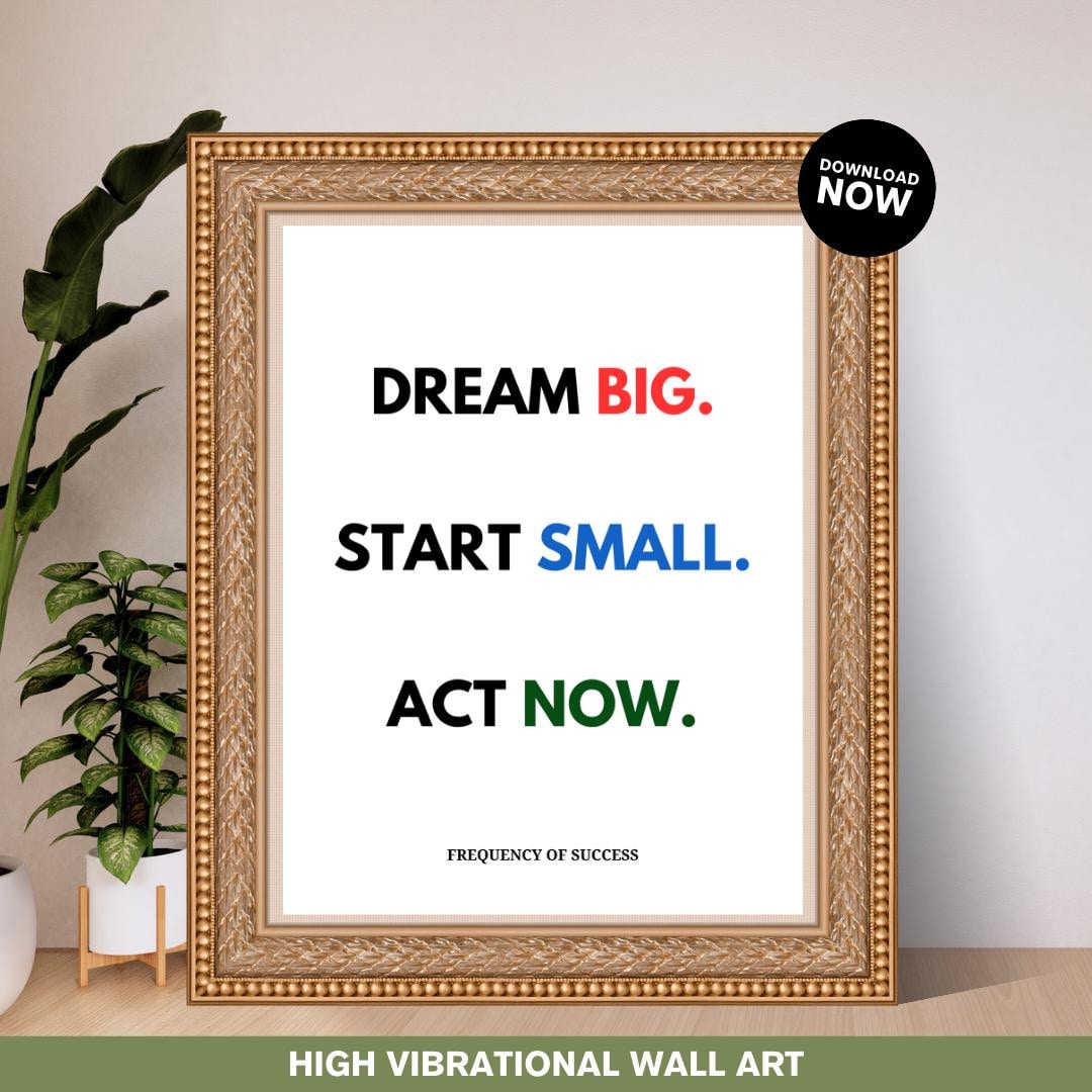 Dream Big Motivational Wall Art Printable | Digital Download ...